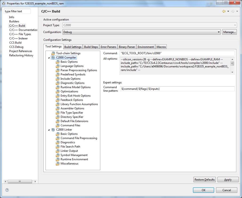 Empty ccsCompiler.opt string results in ">> ERROR: no source files, nothing to do" - Code ...