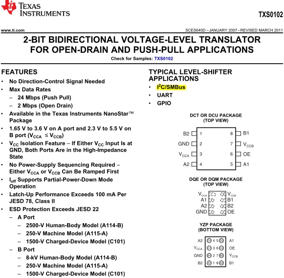 I2c Voltage Translator Missed In I2c Catalog Interface Forum Interface Ti E2e Support Forums