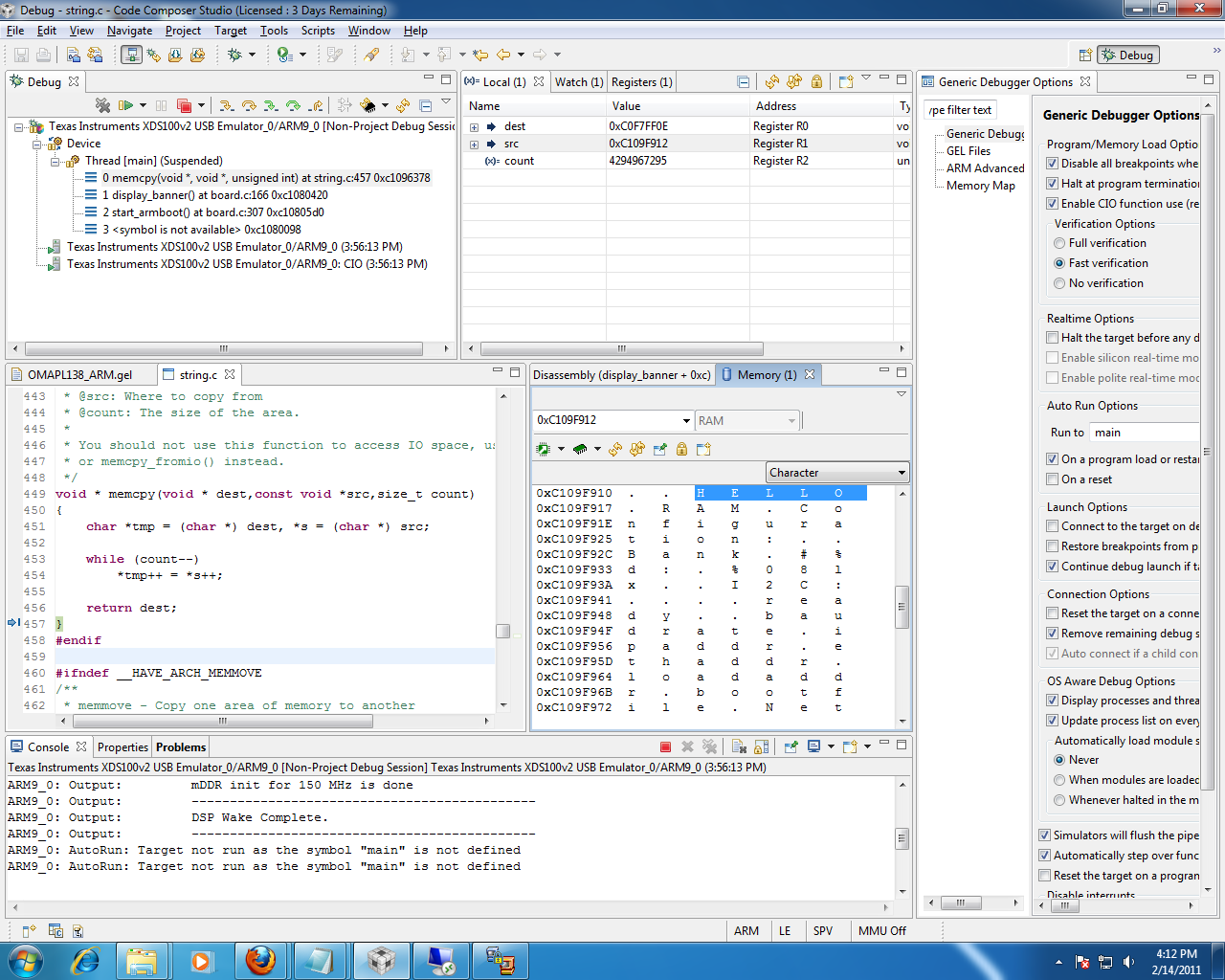 Char Pointer Problem On Omap L138 Processors Forum Processors Ti E2e Support Forums