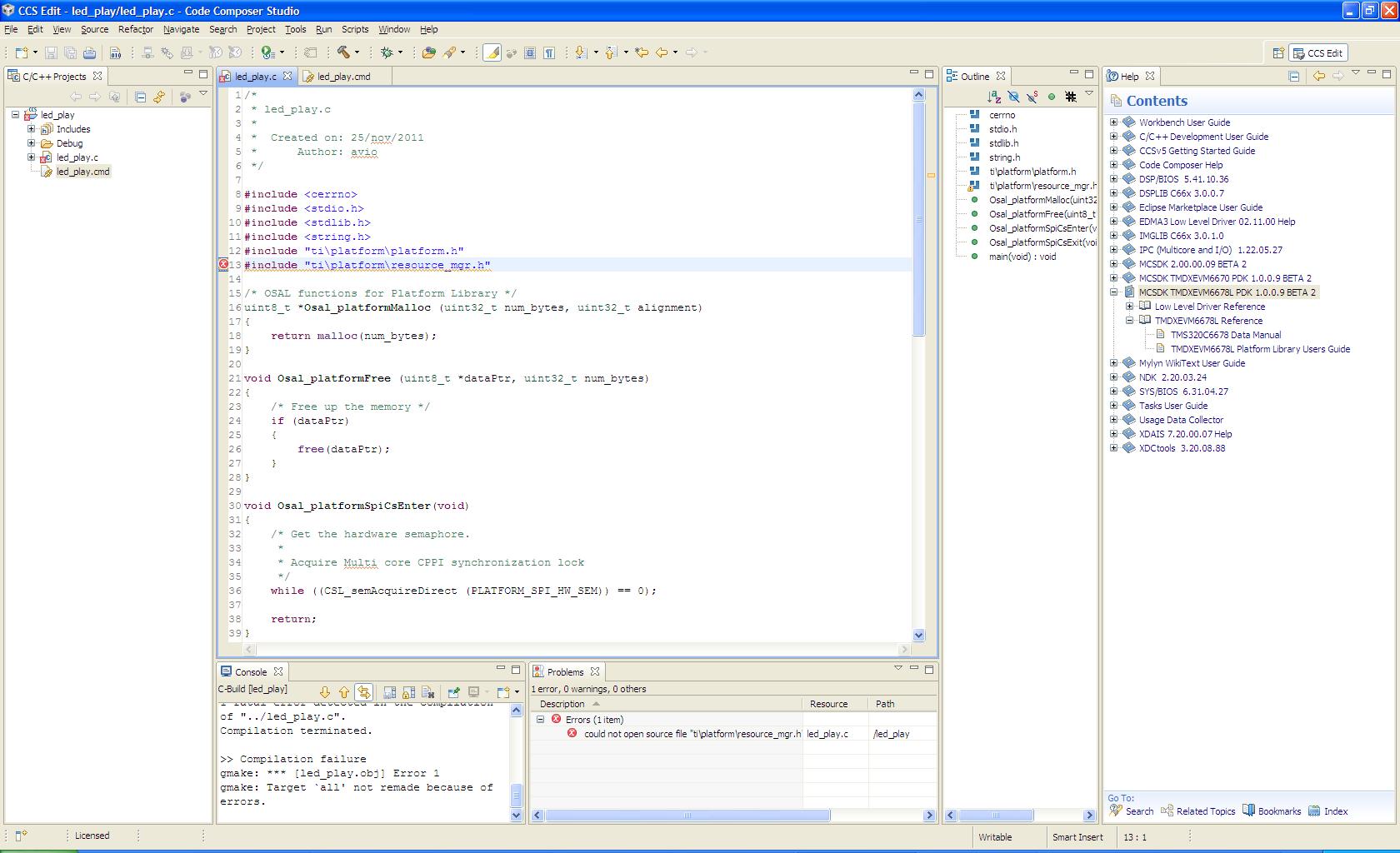 Example 1 Building And Running A Simple Single Core Application Not