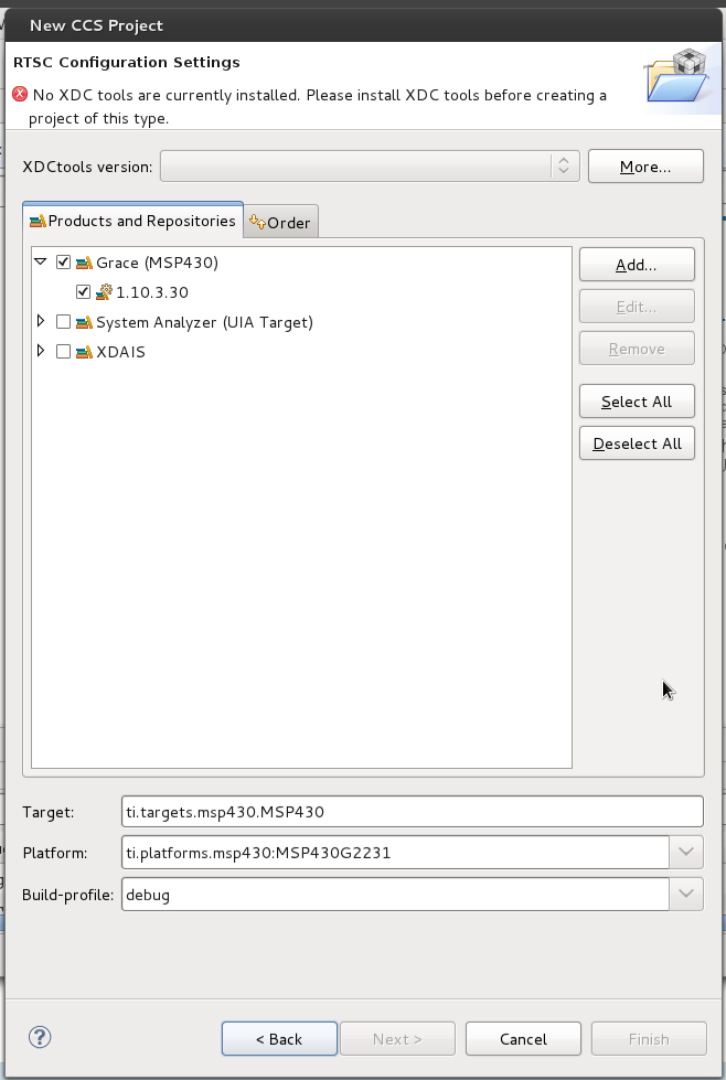 CCS v5.2 - RSTC XDC configuration on MSP430 - Code Composer Studio forum - Code Composer Studio ...