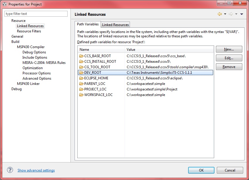 Migrating SimplicitI project from CCSv4 to CCSv5 - Code Composer Studio forum - Code Composer ...