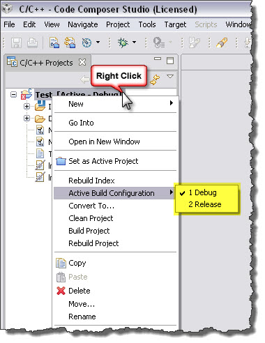 Active Build Configuration - MSP low-power microcontroller forum - MSP low-power ...