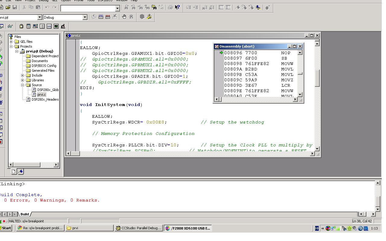 Sw Breakpoint Problem C2000 Microcontrollers Forum C2000™︎