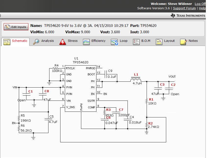 Tps54620 Switcherpro Output Voltage Set Point Discrepency Simulation Hardware And System Design