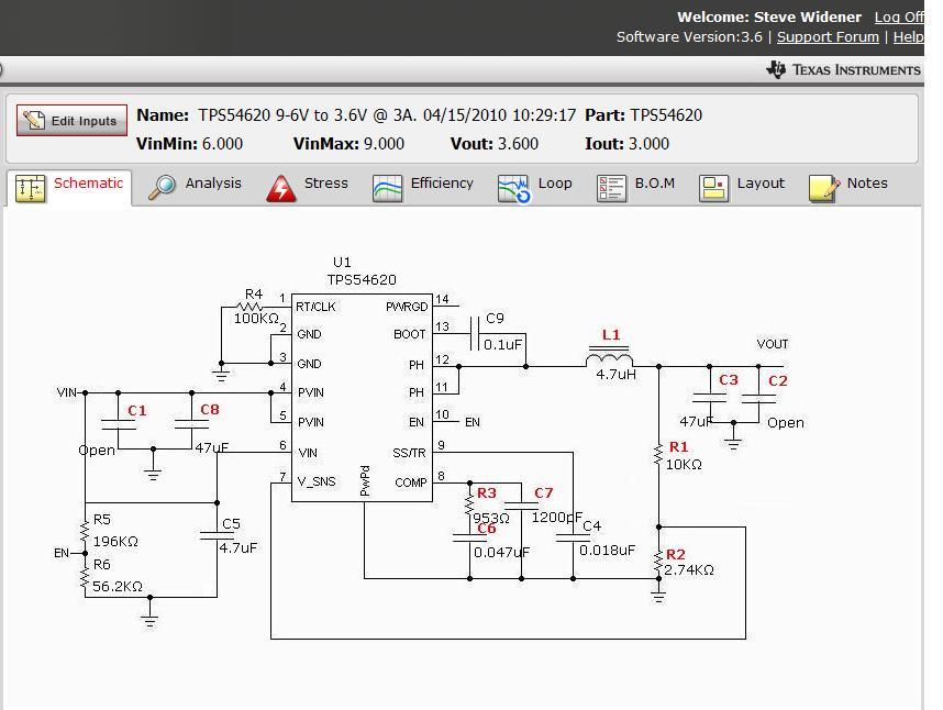 Tps54620 Switcherpro Output Voltage Set Point Discrepency Simulation Hardware And System Design