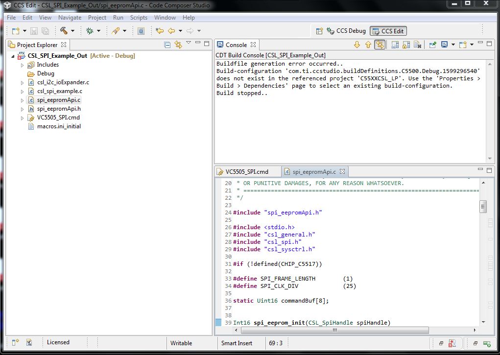 c5515 csl lib spi example building failed - Code Composer Studio forum - Code Composer Studio™︎ ...
