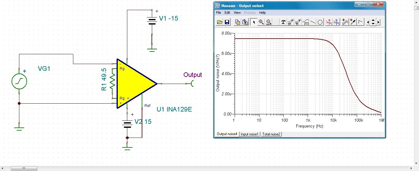 Noise analysis of INA129 using TINA-TI - Amplifiers forum - Amplifiers - TI E2E support forums