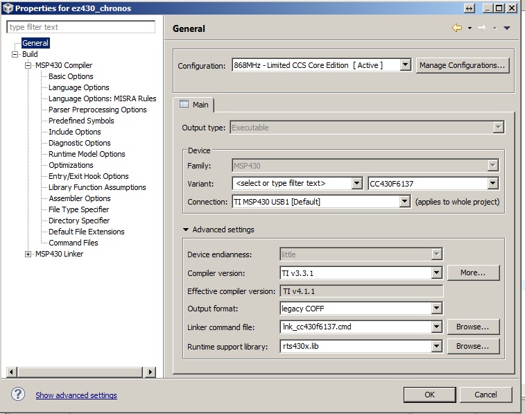Code Composer Studio compile error - MSP low-power microcontroller forum - MSP low-power ...
