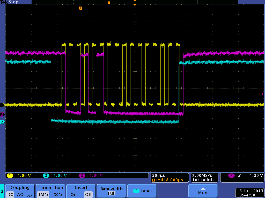 Msp430f2012 Verifying Acceptable Usi Spi Write Reg Waveform Msp Low Power Microcontroller