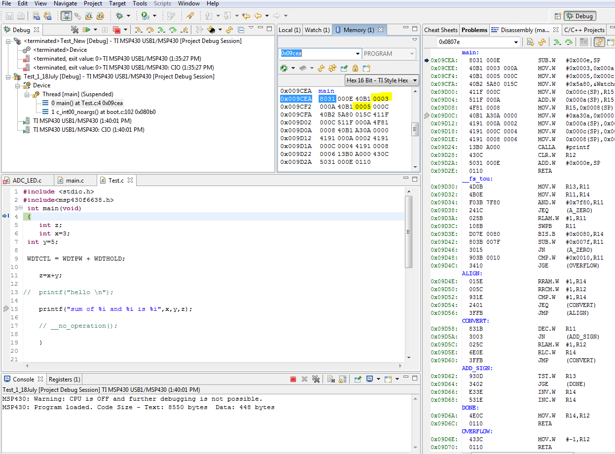 Editing Memory location in CCSv4 using MSP430f6638 - MSP low-power microcontroller forum - MSP ...