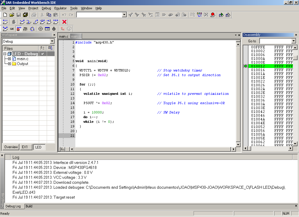 Iar Can Download But Wont Debug Msp430fg4618 Msp Low Power Microcontroller Forum Msp Low