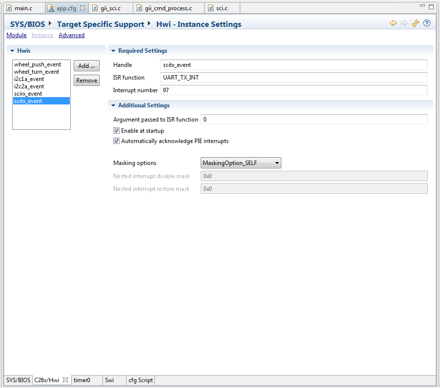 Using SCI on TMS320F28027 with sysbios and FIFO's - C2000 microcontrollers forum - C2000™︎ ...