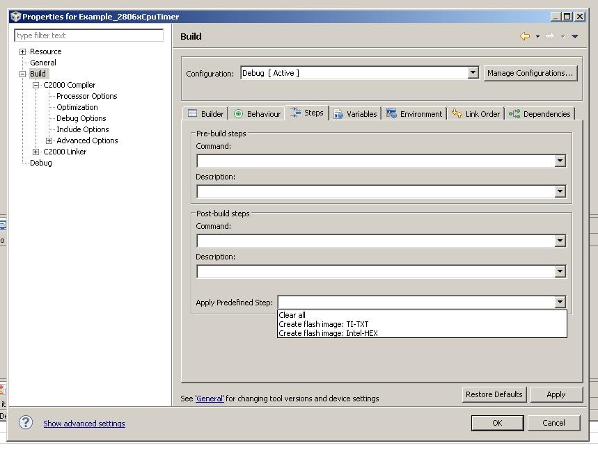 hex2000 converting .out to binary problems - C2000 microcontrollers forum - C2000™︎ ...