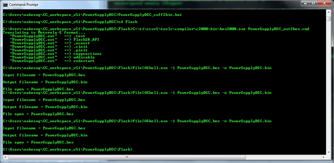 Flash Programming Problem With Hex2000 Or With Converting Hex2000 Output To Binary C2000 3574