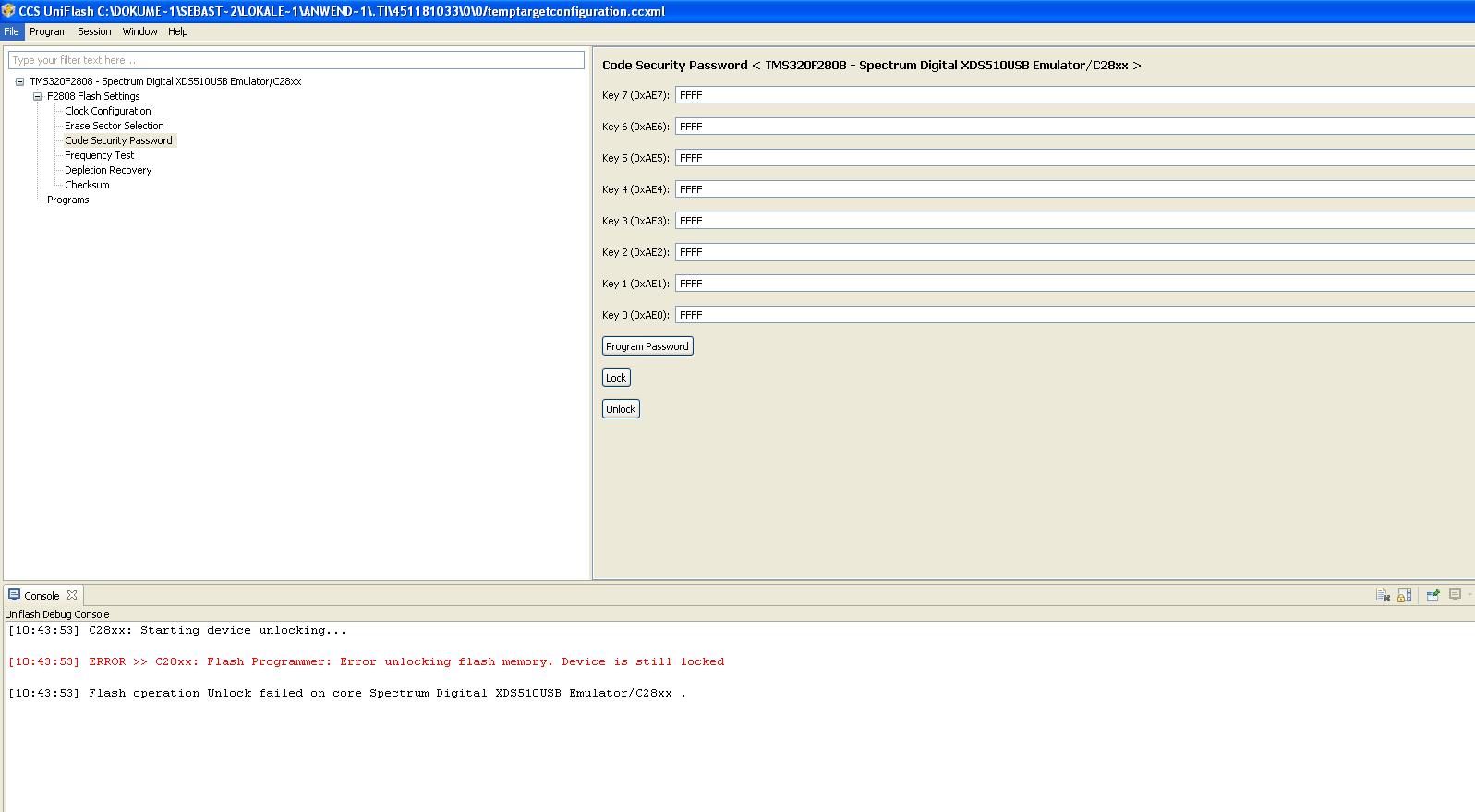TMMS320F2808 locked by csm - C2000 microcontrollers forum - C2000™︎ microcontrollers - TI E2E ...