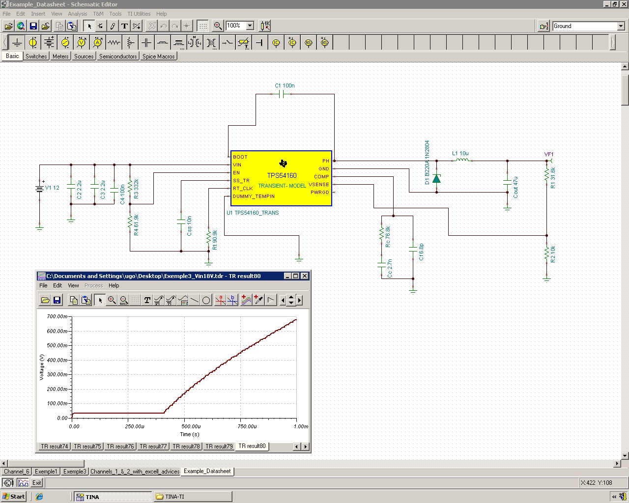 TPS54160 TINA-TI Simulation : no result - Simulation, hardware & system design tools forum ...