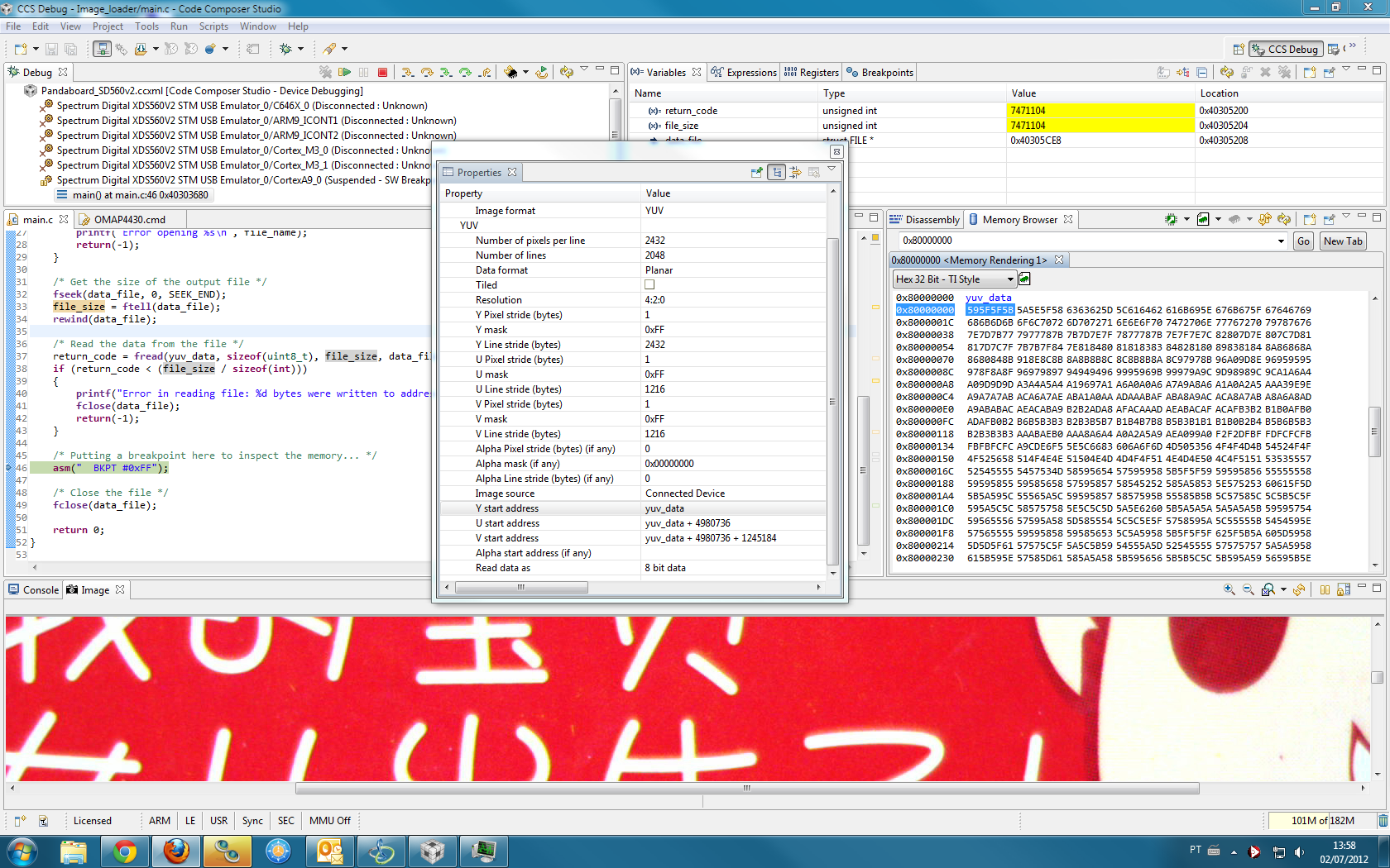 The Image Analyzer of tools in CCS v5 - Code Composer Studio forum - Code Composer Studio™︎ - TI ...