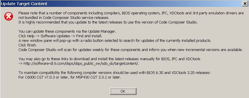 Abort And Error Message When Debbuging Ccs V42500005 Code Composer