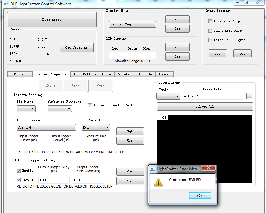 The Buttons Start Stop And Next Are Disabled In Pattern