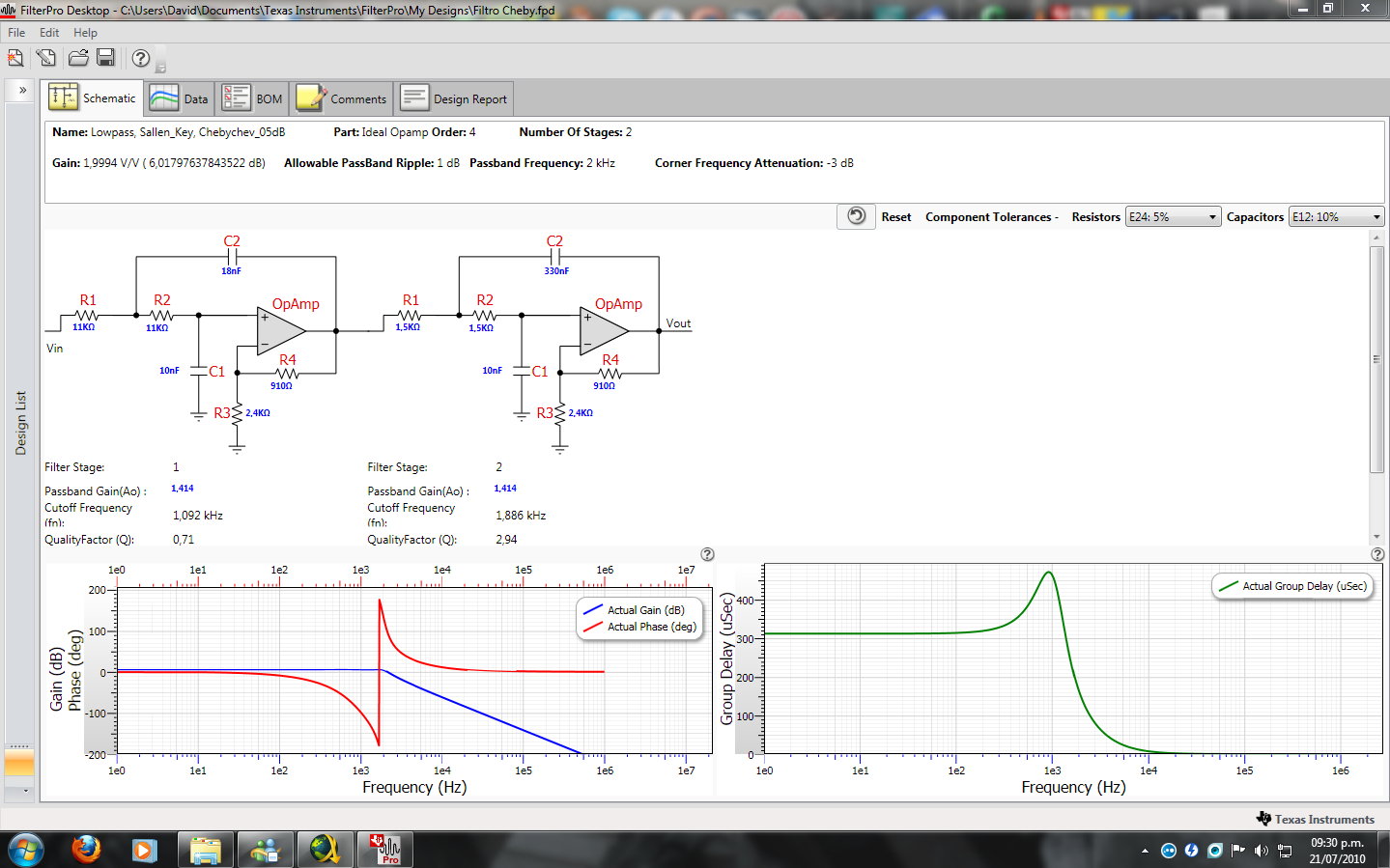 FilterPro 3.0 Bug with Chebychev 4th order filter - Simulation, hardware & system design tools ...