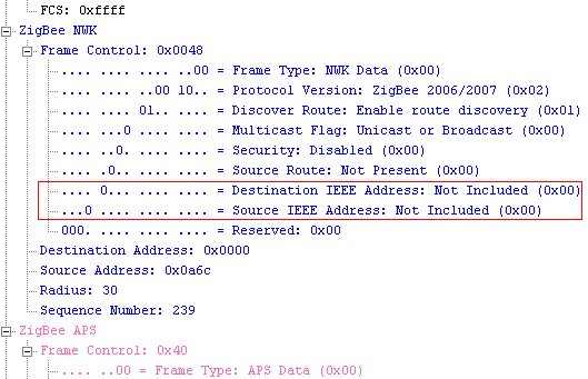 NWK Frame Control Settings - Zigbee & Thread forum - Zigbee & Thread - TI E2E support forums