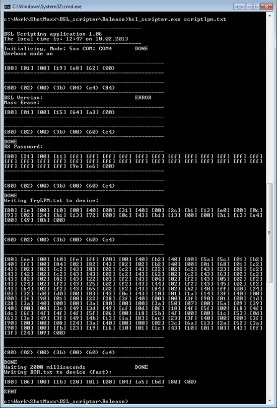 After BSL_scripter burning FW and reset, too much power consumption - MSP low-power ...