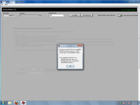 Problem With Data Rate For Ads1299ecg Fe Software Data Converters Forum Data Converters Ti