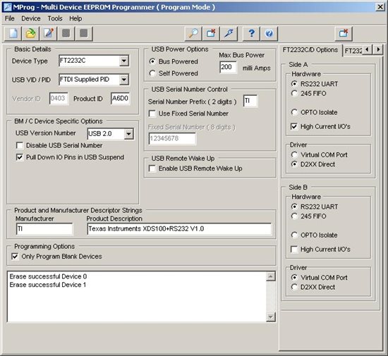 TMS320C5535 eZdsp XDS100V2 CANNOT program VID/PID - Code Composer Studio forum - Code Composer ...