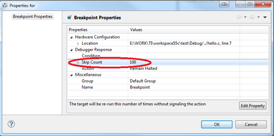 How to set a conditional breakpoint in CCS V5.2.1 - Code Composer Studio forum - Code Composer ...