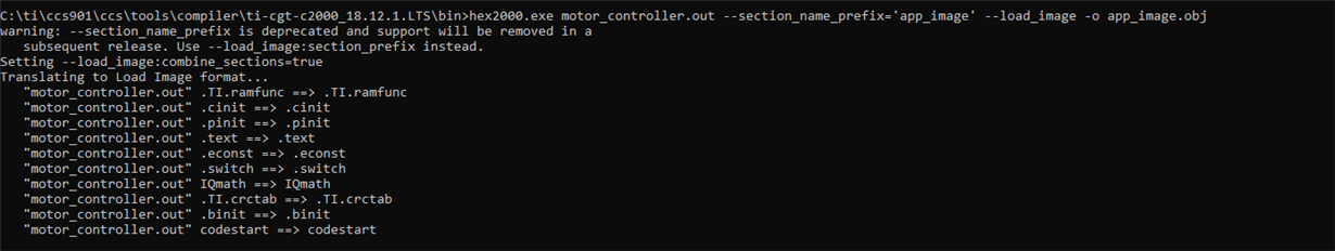 Compiler TMS320F28069M Merging Bootloader And Application Projects