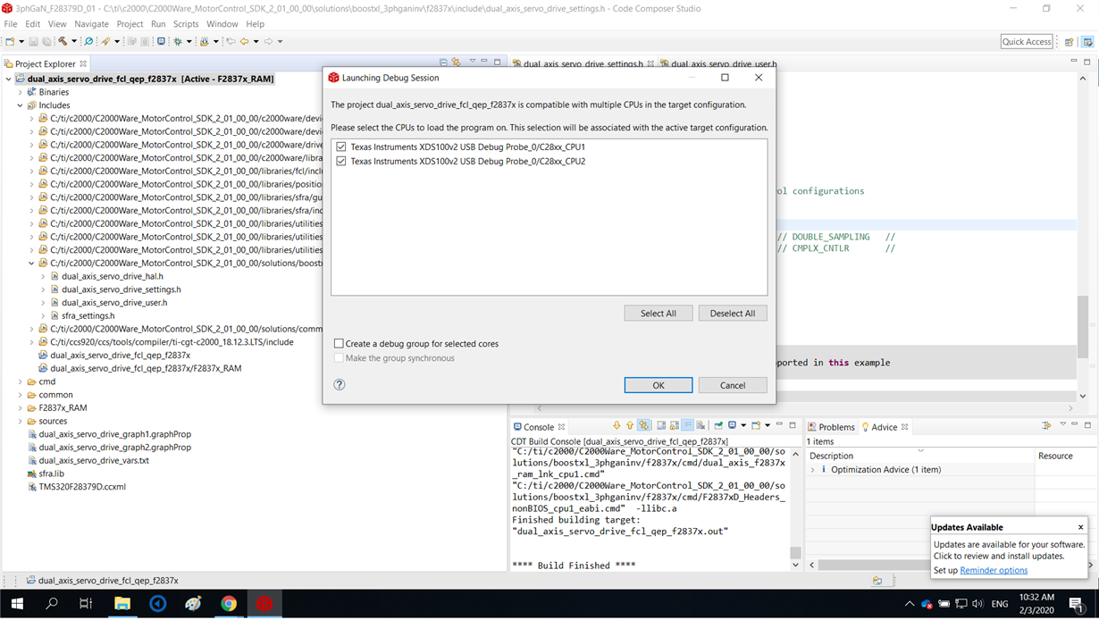 LAUNCHXL-F28379D: BOOSTXL-3phGaNInv bundle example project in ControlSUITE - C2000 ...