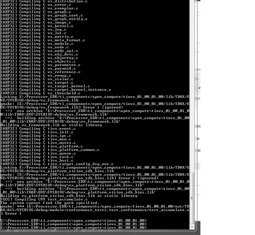 Error During Compilation Of Processor Sdk Framework And Tiovx
