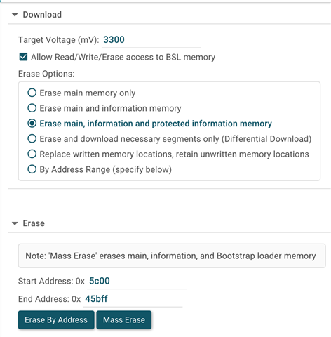 MSP430F5438A EP Command Line Interface For Programming MSP430 Flash