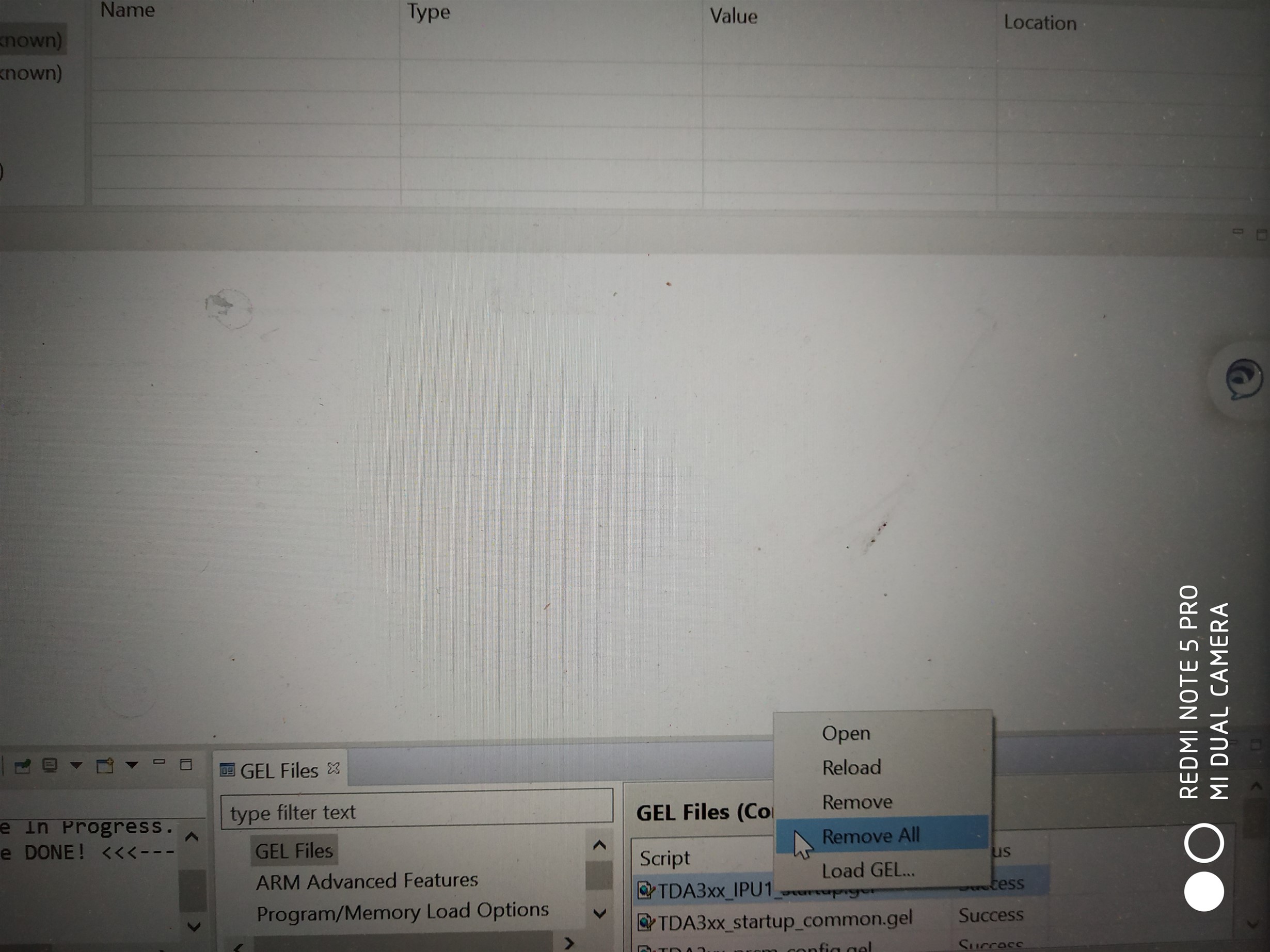 CCS CCS10 Debugging Application Gel Files DDR Config Address