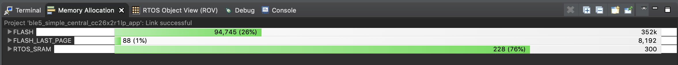CCS CC2642R How To Measure Runtime RAM Usage Code Composer Studio