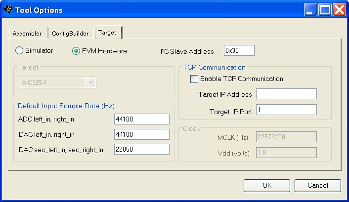 PurePath Studio IDE connect to TLV320AIC3254EVM-K "Config download ...
