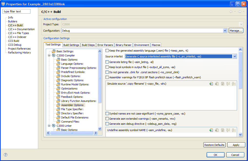 ccsv4 & example code, allocates unwritable memory - C2000 ...