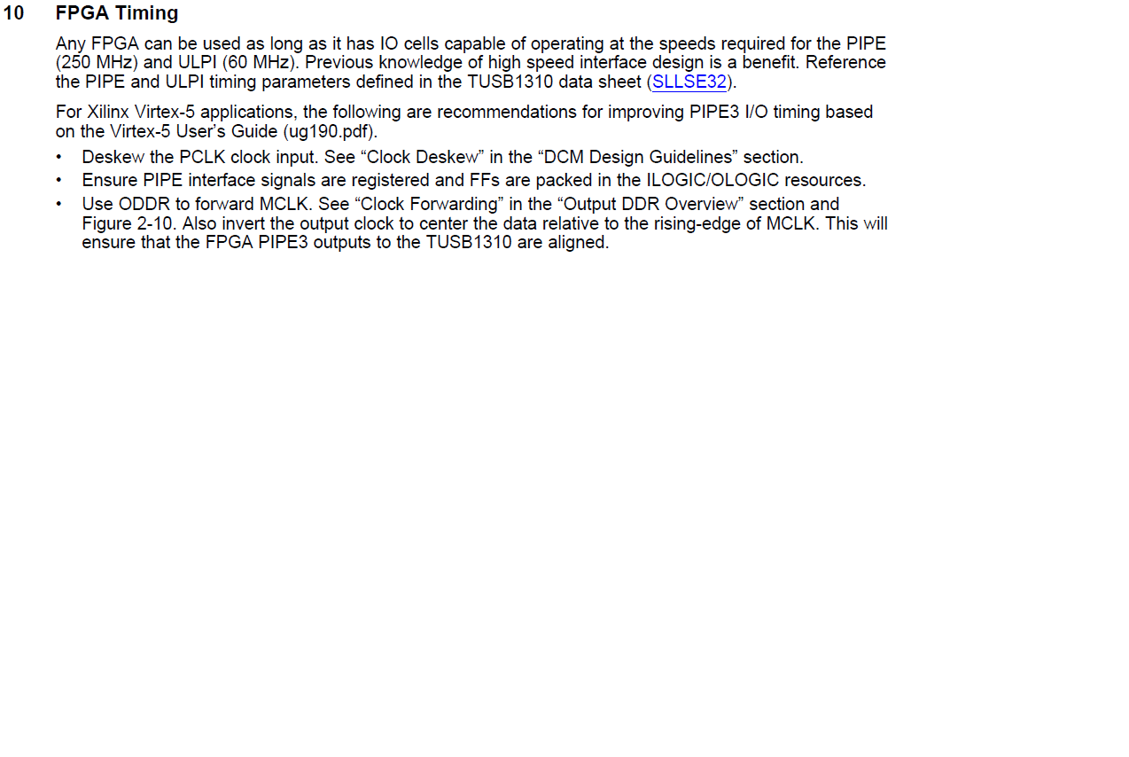 TUSB1310A – Recommended FPGA - Interface forum - Interface - TI E2E support forums