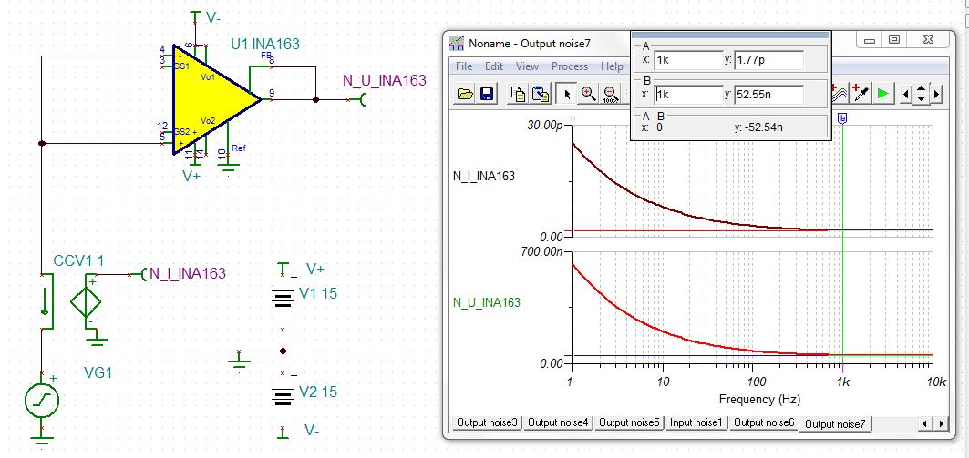 INA163 noise analysis using TINA-TI - Amplifiers forum - Amplifiers ...