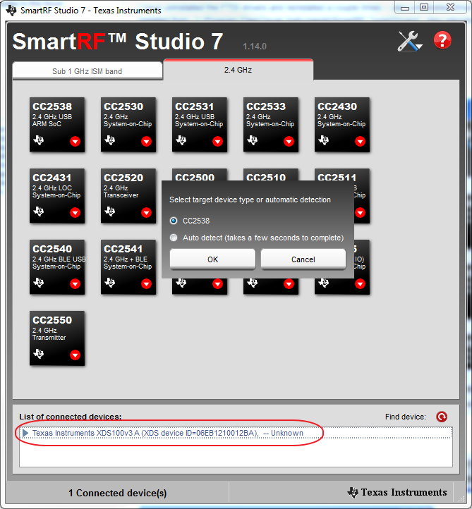 CC2538 + SmartRF06 showing up in SmartRF studio as "unknown". (CC2530 ...