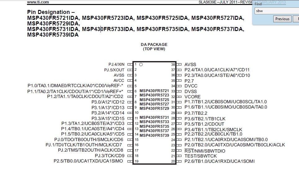 Programing a MSP 430 series 5 ucrocontroler - MSP low-power ...