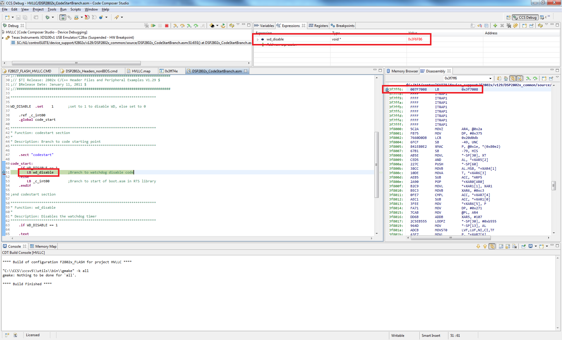 F28027 - entry point failure - C2000 microcontrollers forum - C2000™︎ ...