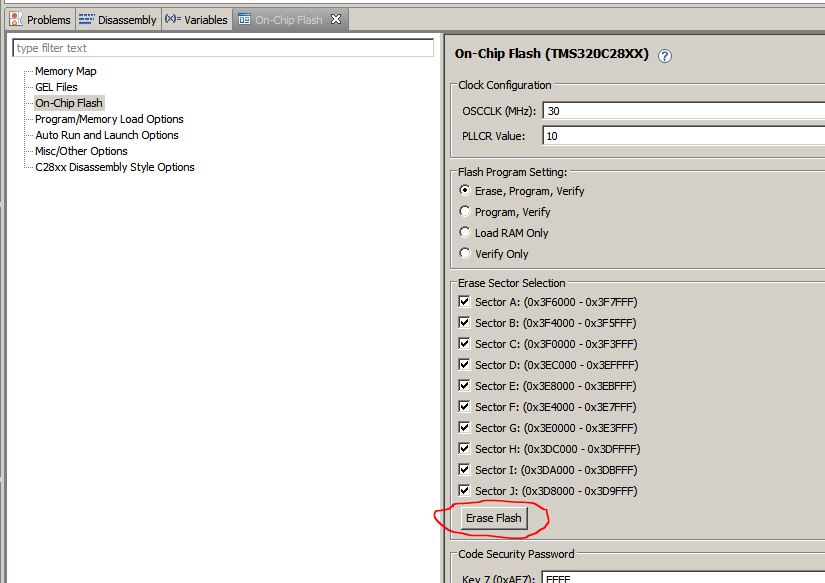 Erase the entire Flash of a TMS320C2812 - C2000 microcontrollers forum - C2000™︎ ...