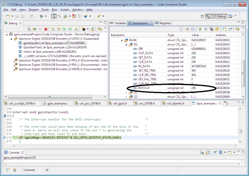 OMAP L138 GPIO interrupts in the same bank - Processors forum ...