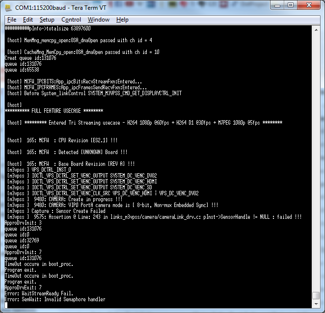 DM8127 invalid semaphore handler - Processors forum - Processors - TI E2E support forums