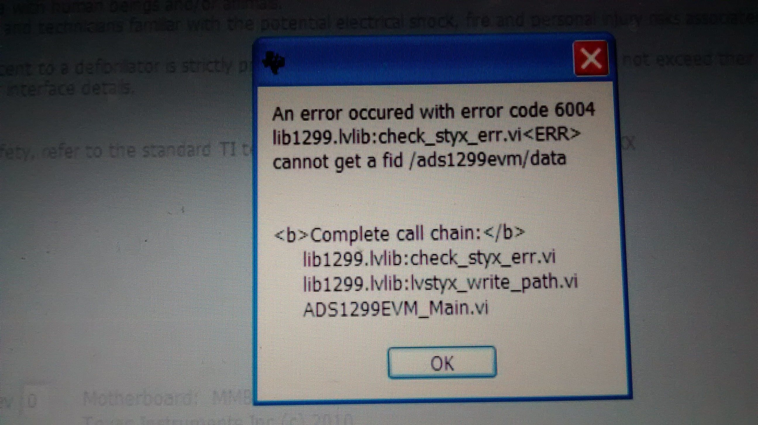 Error using ADS1299ECG-FE with eval software - Data converters forum ...