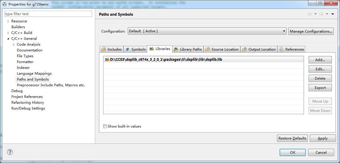 How to link dsplib in xDM project in CCS5.4? - Code Composer Studio forum - Code Composer Studio ...