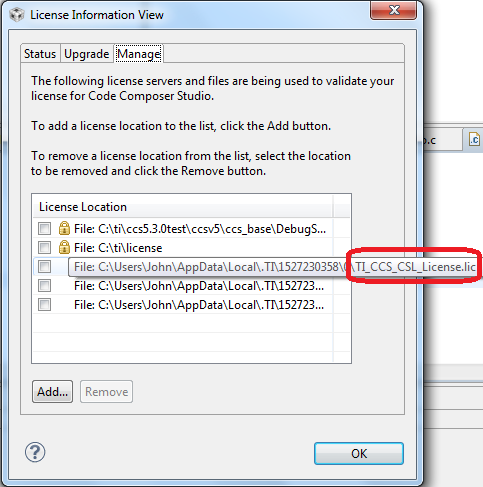 what type of licence? - Code Composer Studio forum - Code Composer ...