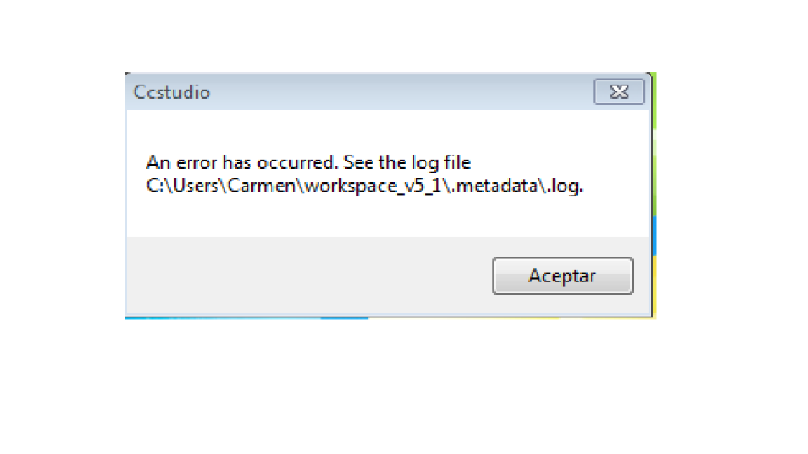 Error workspace - Code Composer Studio forum - Code Composer Studio™︎ ...